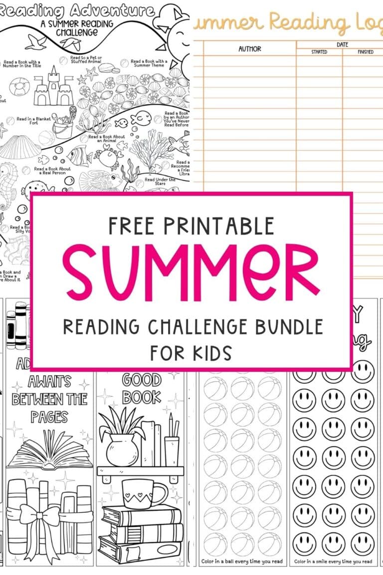 Free Summer Reading Challenge for Kids (with Reading Log & Coloring ...