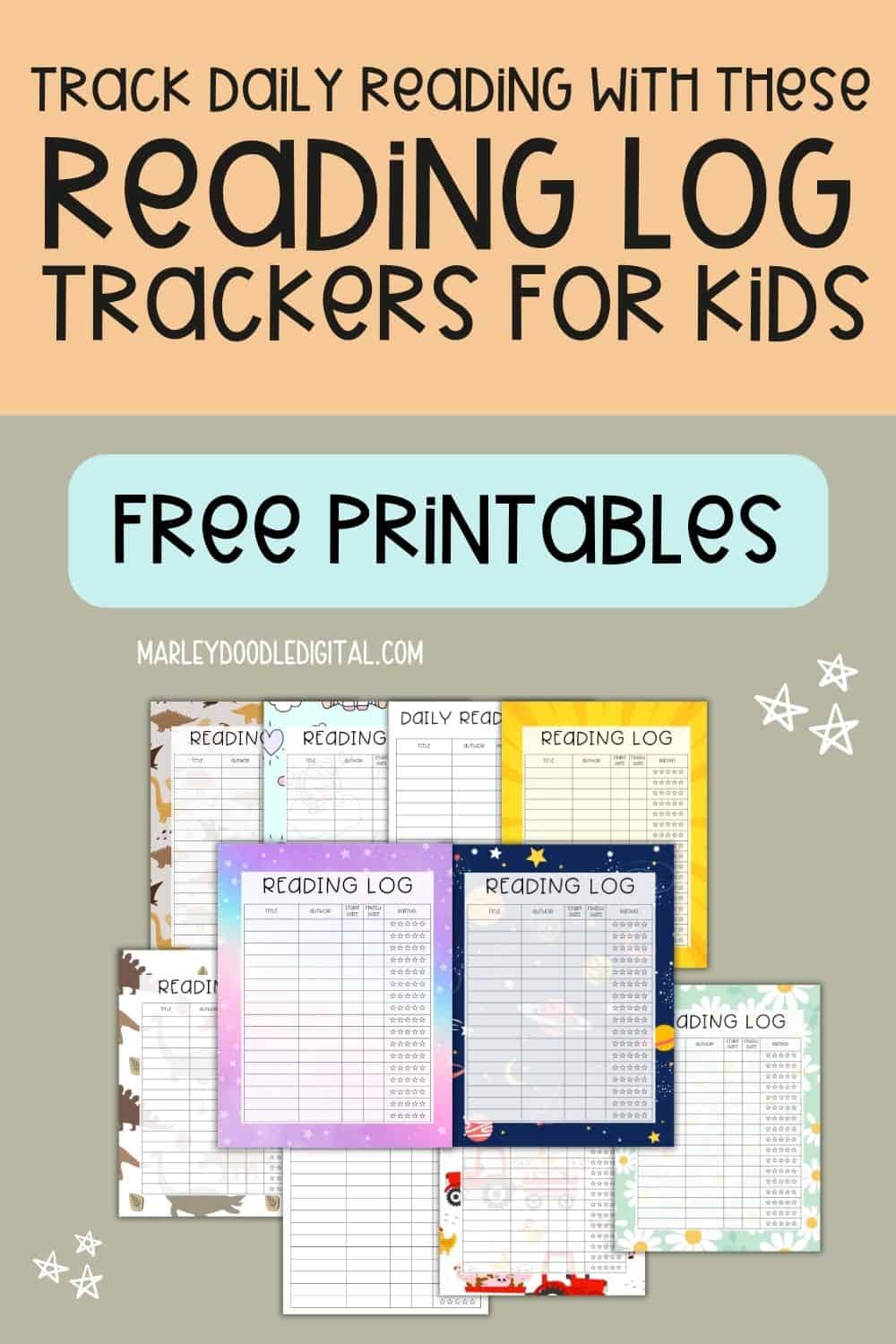 10 Free Printable Reading Logs for Kids - Marley Doodle Digital