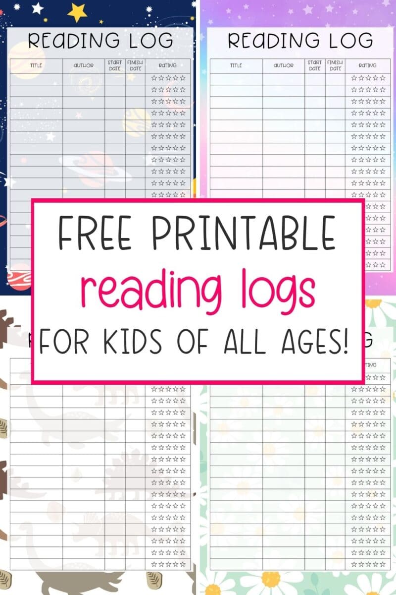 10 Free Printable Reading Logs for Kids - Marley Doodle Digital