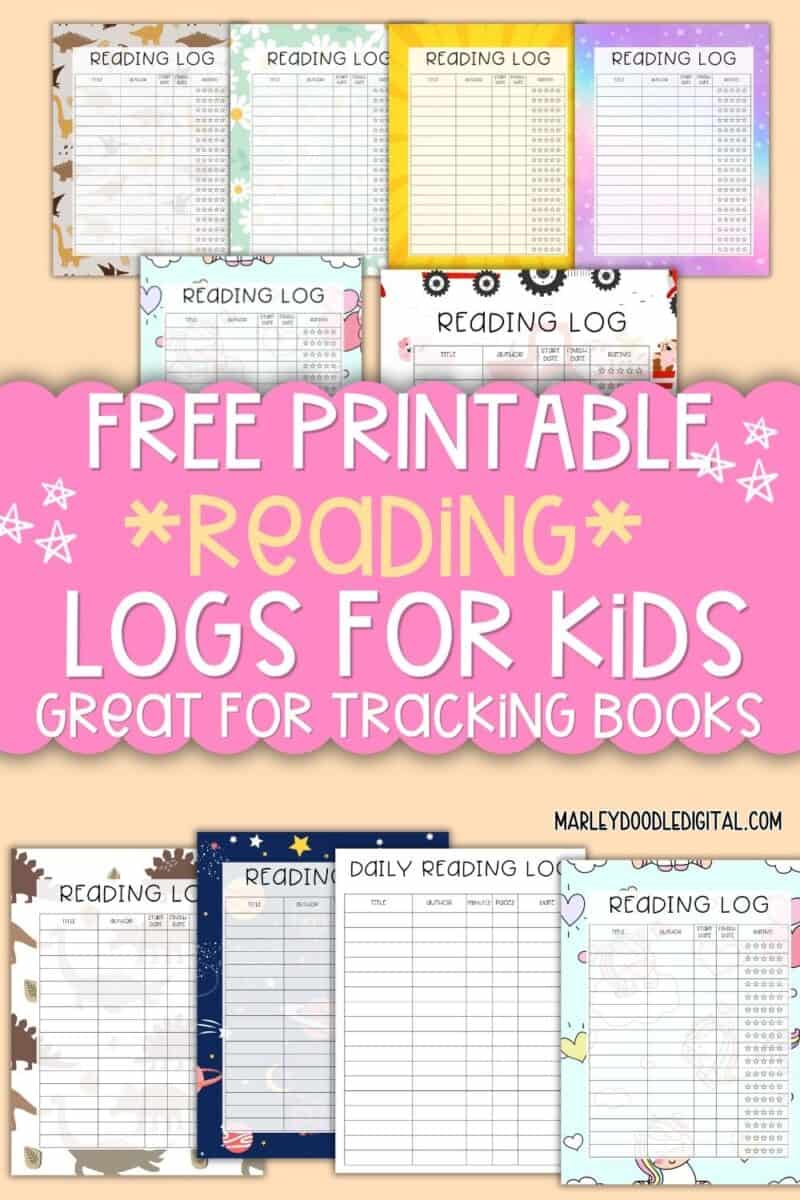 10 Free Printable Reading Logs for Kids - Marley Doodle Digital