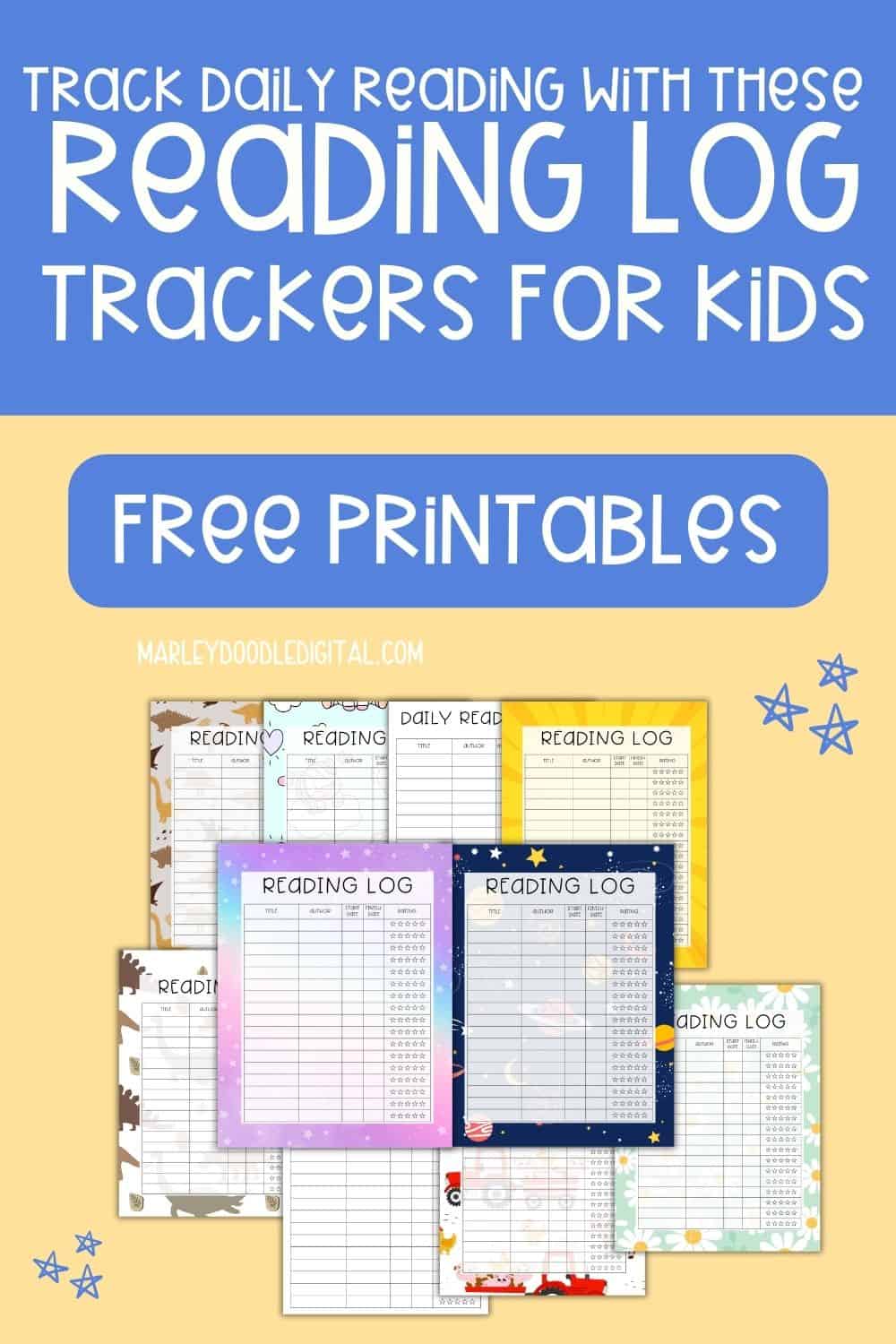 10 Free Printable Reading Logs for Kids - Marley Doodle Digital