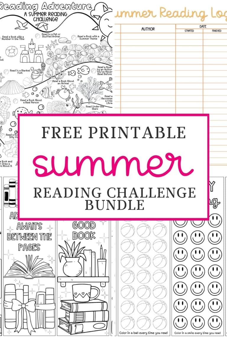 Free Summer Reading Challenge for Kids (with Reading Log & Coloring ...