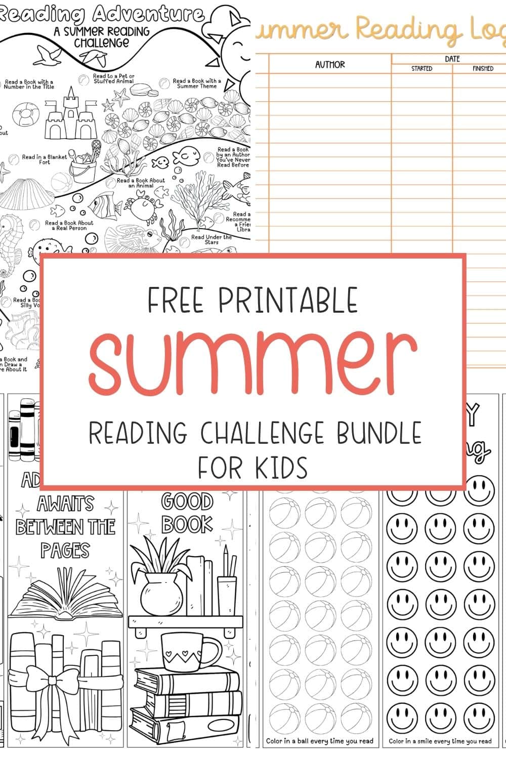 Free Summer Reading Challenge for Kids (with Reading Log & Coloring ...