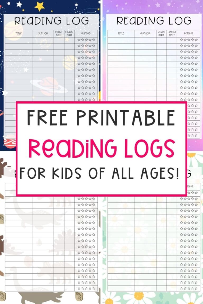 10 Free Printable Reading Logs for Kids - Marley Doodle Digital